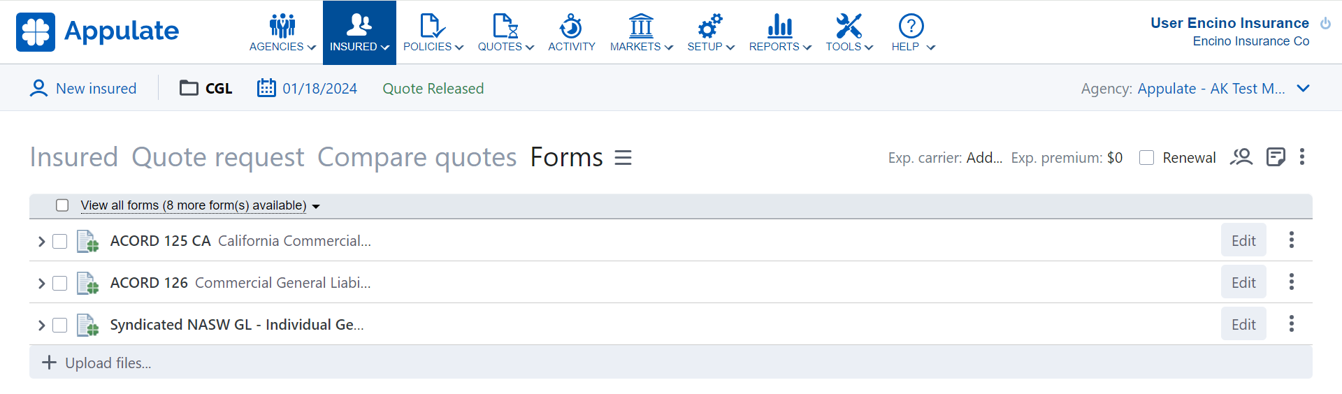 Appulate insurance program development guide